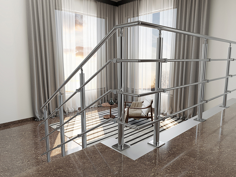 Round pipe railing | Crystal steels